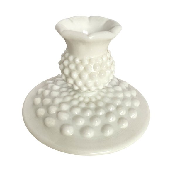 Fenton | Accents | Fenton White Milk Glass Hobnail Taper Candle Holder ...